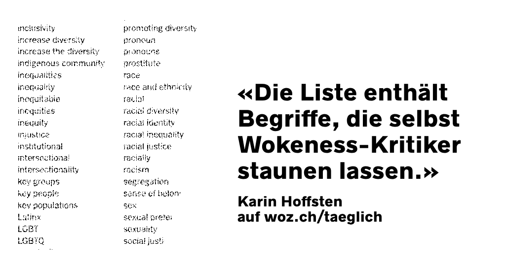 Trumps verbotene Wörter | WOZ Die Wochenzeitung